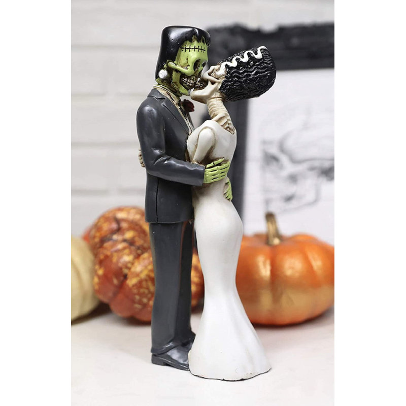 The Holiday Aisle® Ebros Day Of The Dead Wedding True Love Kiss Skeleton Frankenstein Skull ...